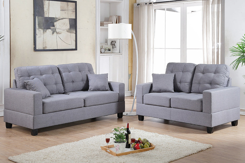 GREY COLOR 2PC SOFA SET – VIVI Furniture
